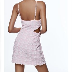 Zara | Dresses | Zara Textured Cut Out Mini Pink Dress Nwt | Poshmark